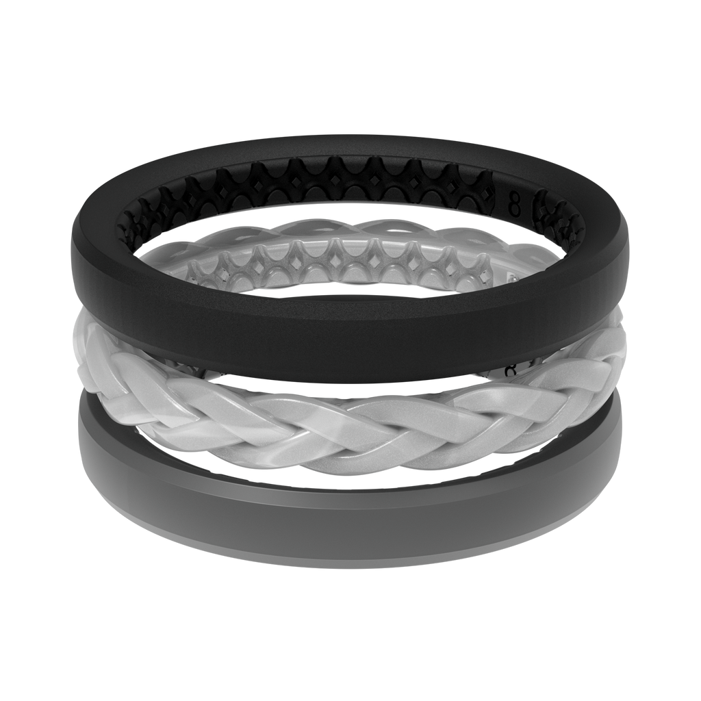 stackable rubber wedding rings