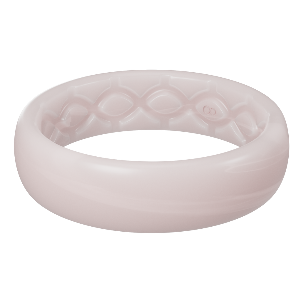 Solid Pearl Rose Thin Silicone Ring from Groove Life®