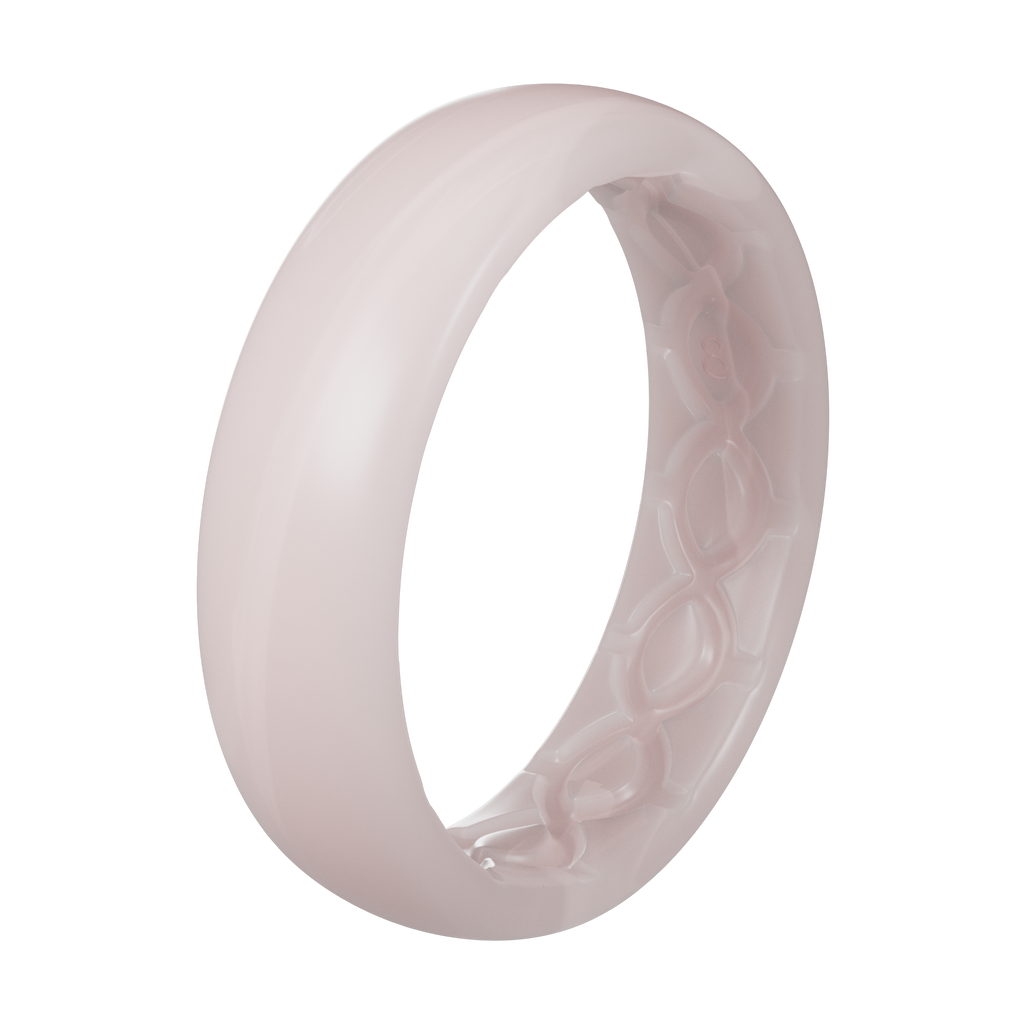Solid Pearl Rose Thin Silicone Ring from Groove Life®