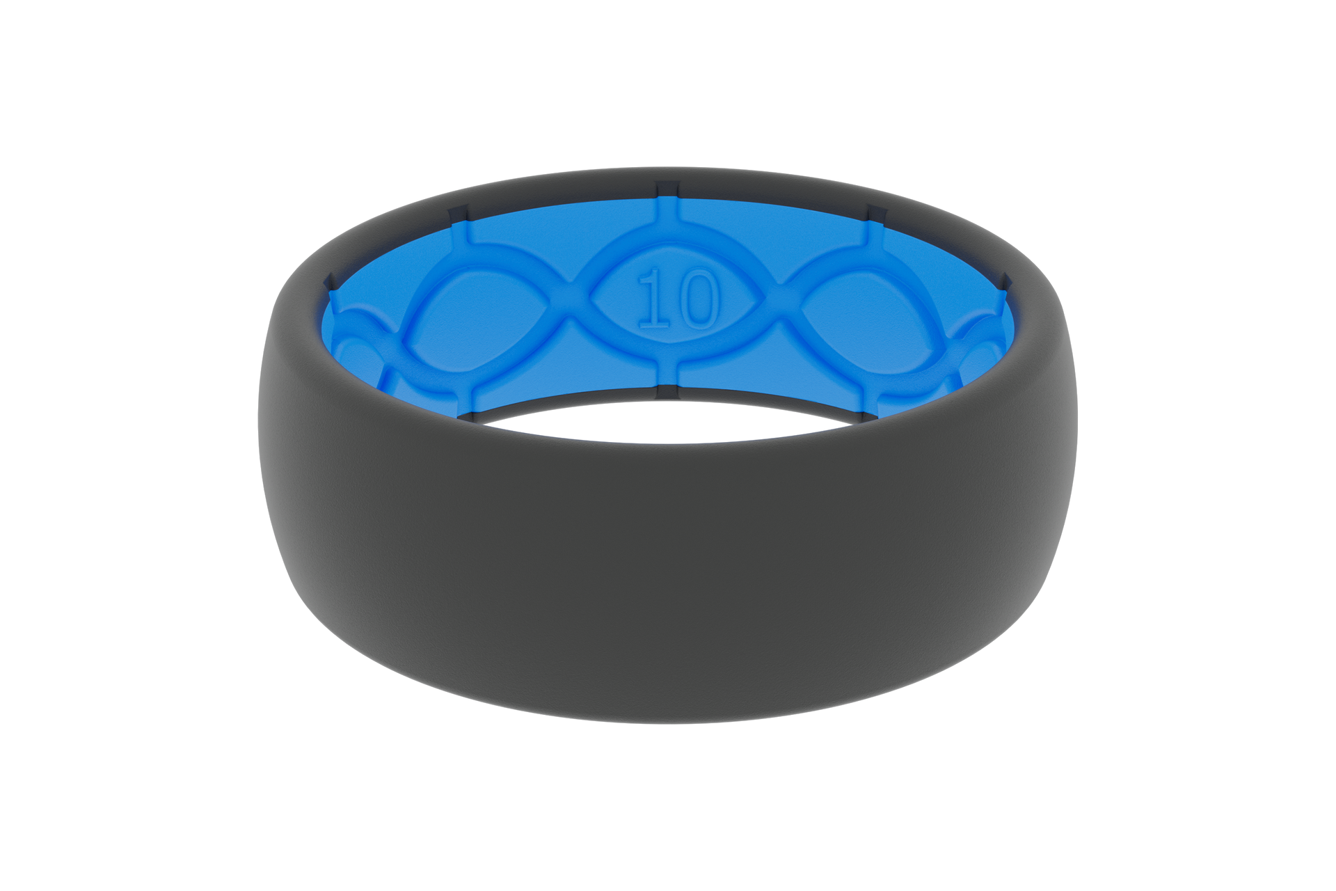 Deep Stone Grey & Blue Silicone Ring from Groove Life®
