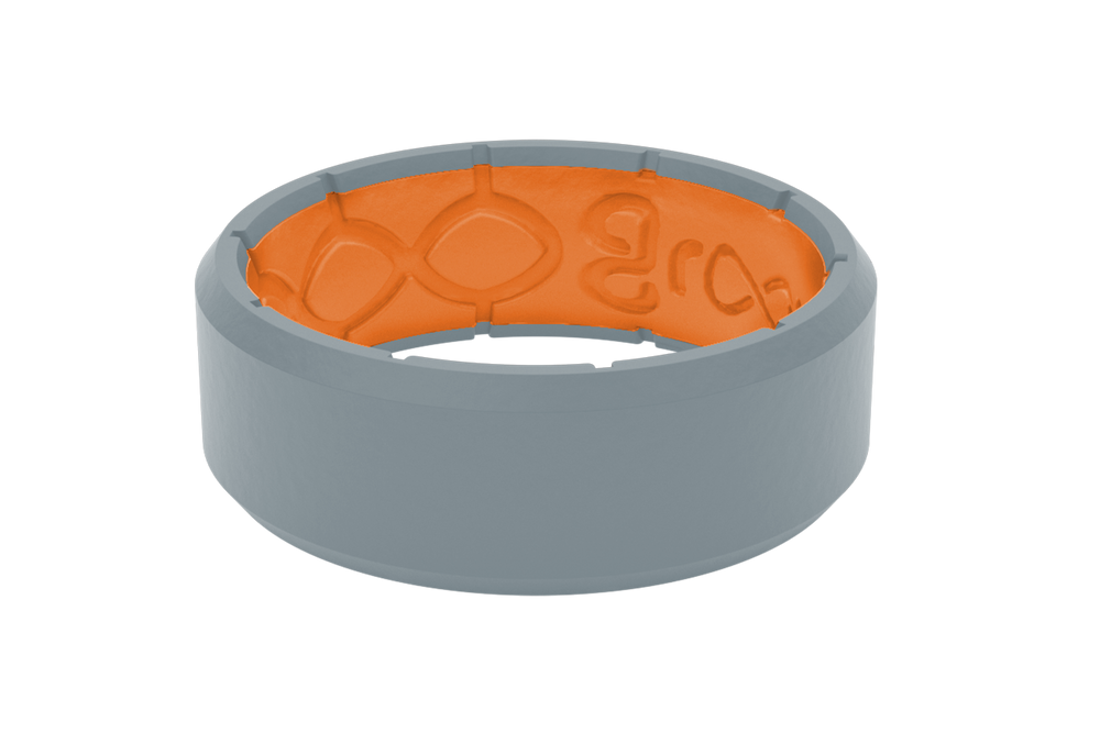 Groove Life Edge Storm Grey & Orange Premium Silicone Ring