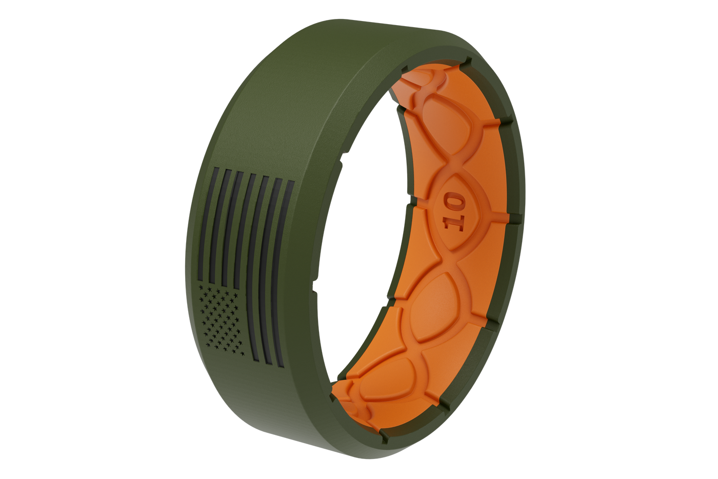Groove Life | Edge Hero - America Moss Green & Black Flag Ring