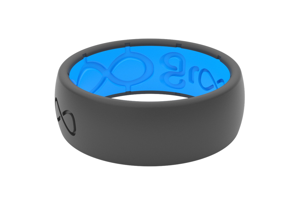 Deep Stone Grey & Blue Silicone Ring from Groove Life®