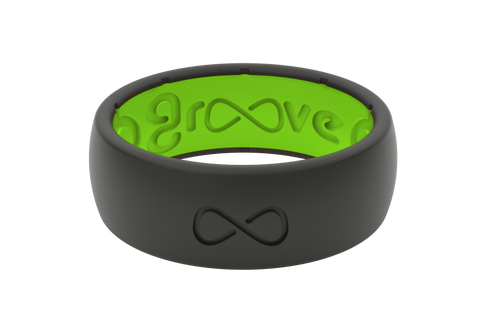 Solid Black and Green Silicone Ring from Groove Life®