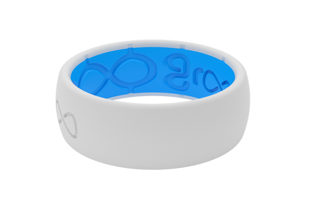 Groove Silicone Ring | White / Blue | Activewear Silicone Ring
