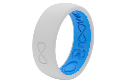 Groove Silicone Ring | White / Blue | Activewear Silicone Ring
