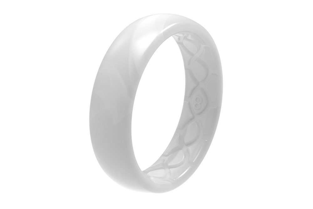 Solid Pearl White, Thin, & Breathable Silicone Groove Ring