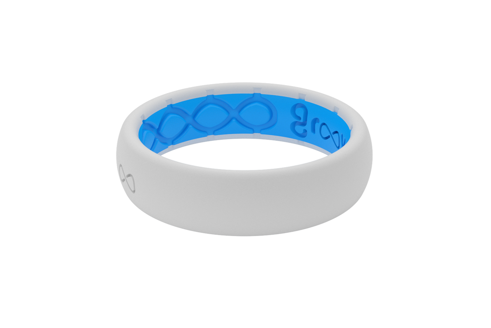 Our Original, Solid White & Blue Silicone Groove Ring