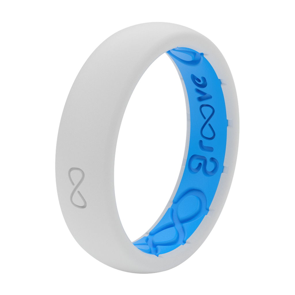 Our Original, Solid White & Blue Silicone Groove Ring