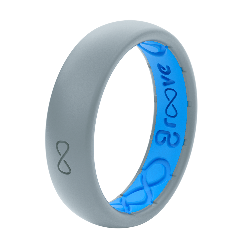 Solid Storm Grey & Blue Silicone Ring from Groove Life®