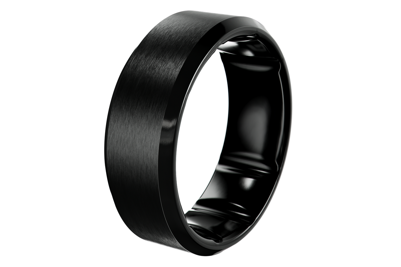 Groove Ring: Matte Black Tungsten Ring with Comfort Fit