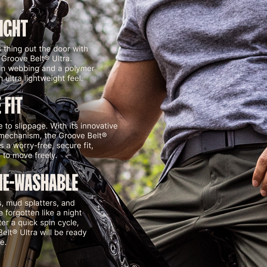 Belt - Ultralight Black Colored Belt, Groove Belt Ultra