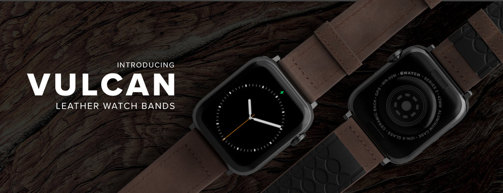 Our Vulcan Leather Watch Bands With Breathable Grooves