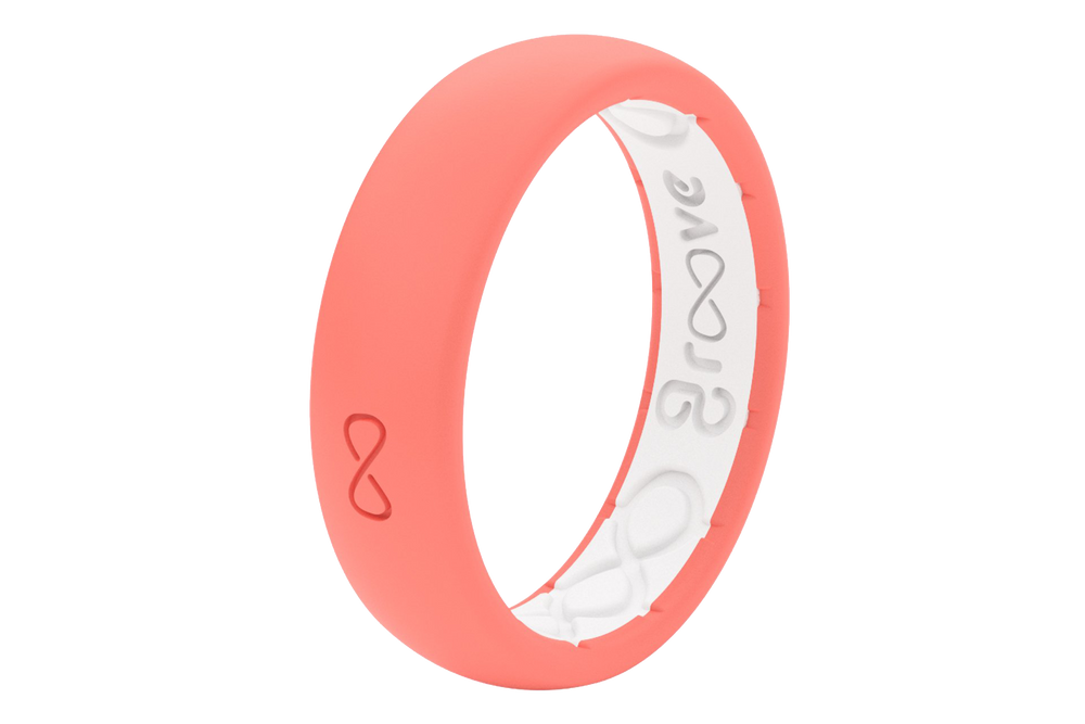 Gorgeous Solid Coral Thin Ring at Groove Life®