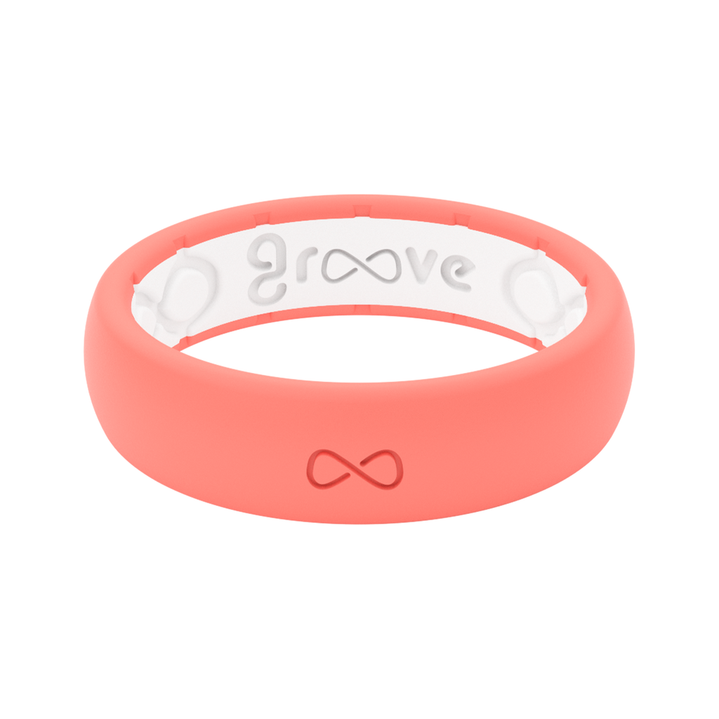 Gorgeous Solid Coral Thin Ring at Groove Life®