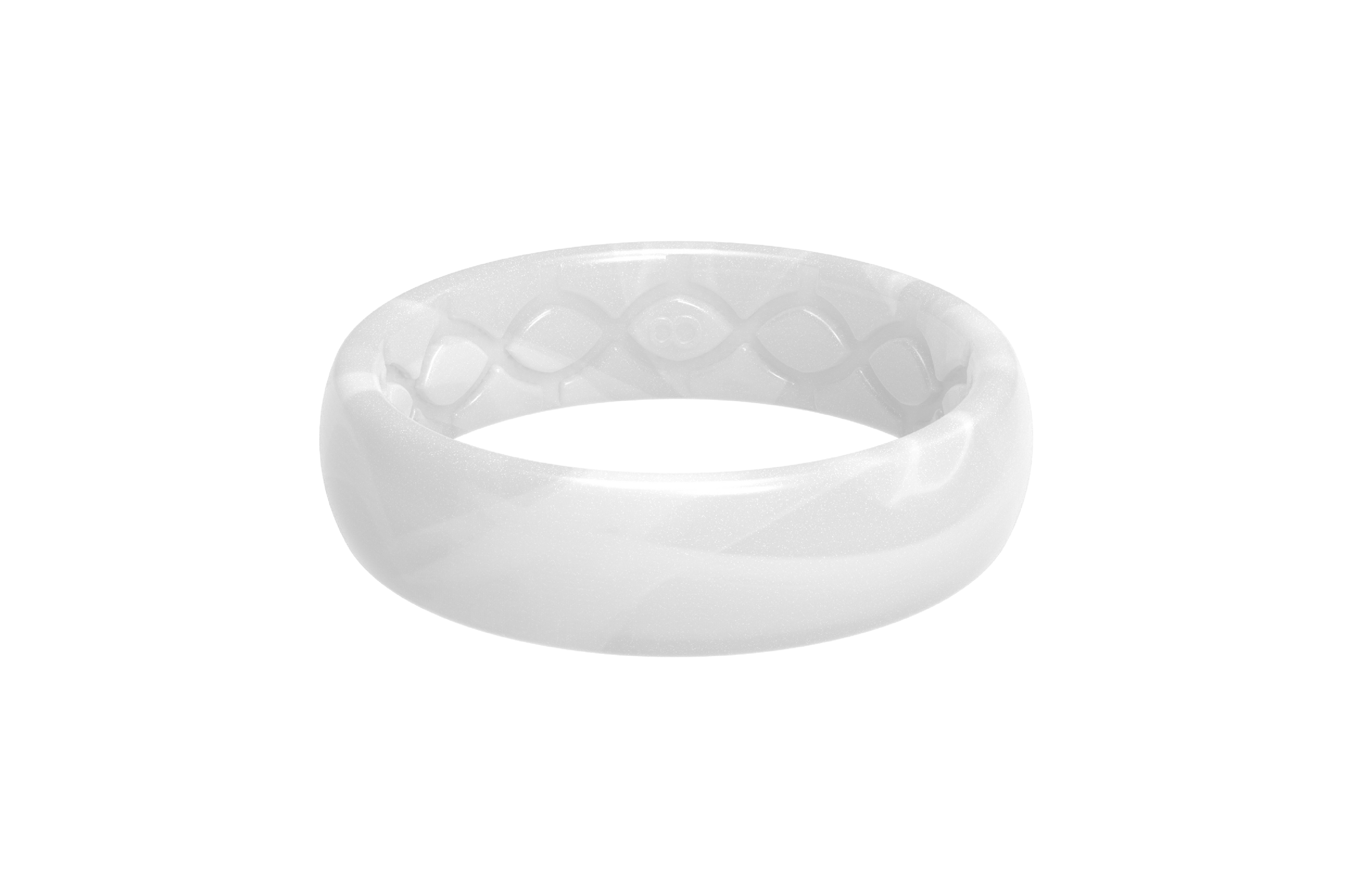 Solid Pearl White, Thin, & Breathable Silicone Groove Ring