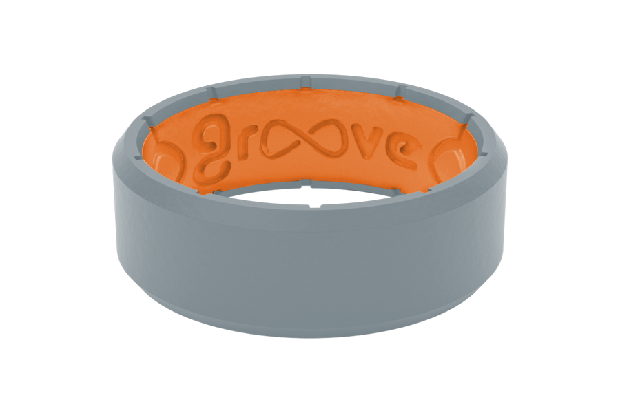 Groove Life Edge Storm Grey & Orange Premium Silicone Ring