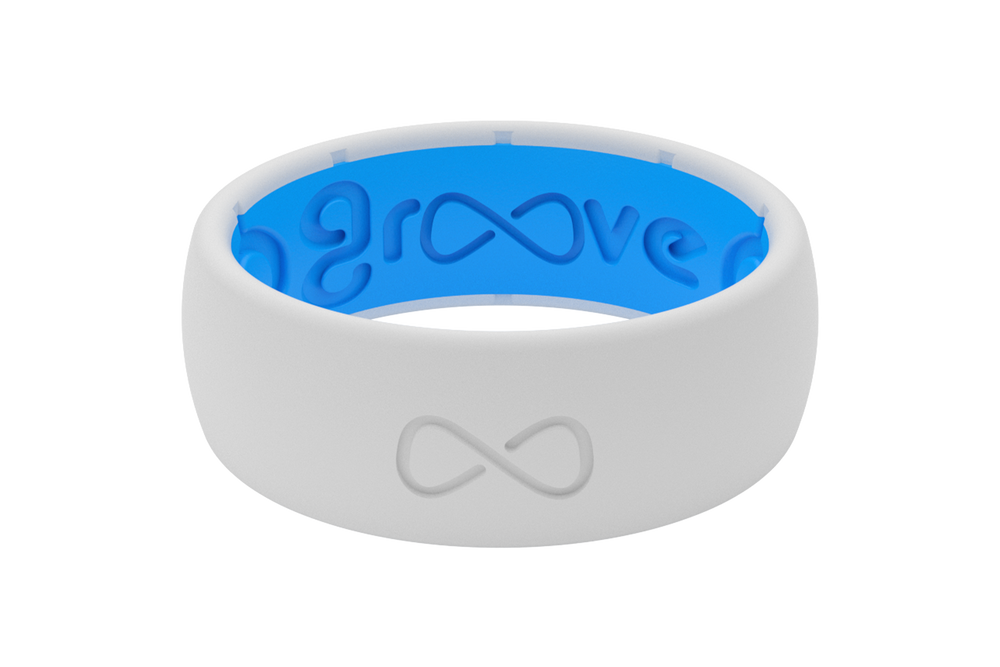 Groove Silicone Ring | White / Blue | Activewear Silicone Ring