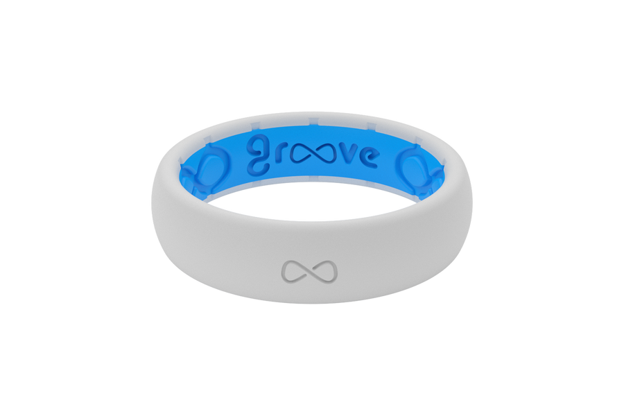 Our Original, Solid White & Blue Silicone Groove Ring